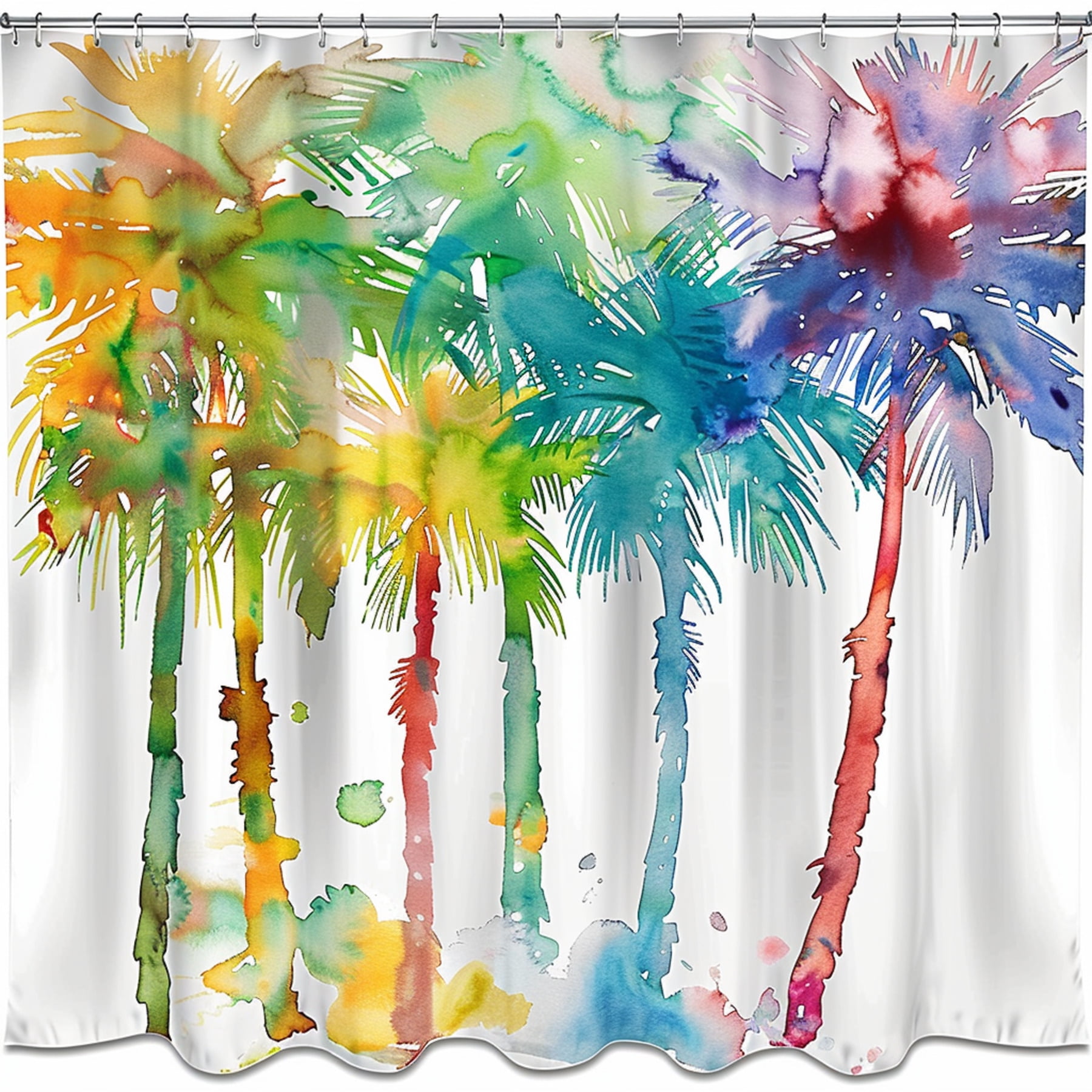 Vibrant Tropical Palm Trees Shower Curtain Brighten Your Bathroom with ...