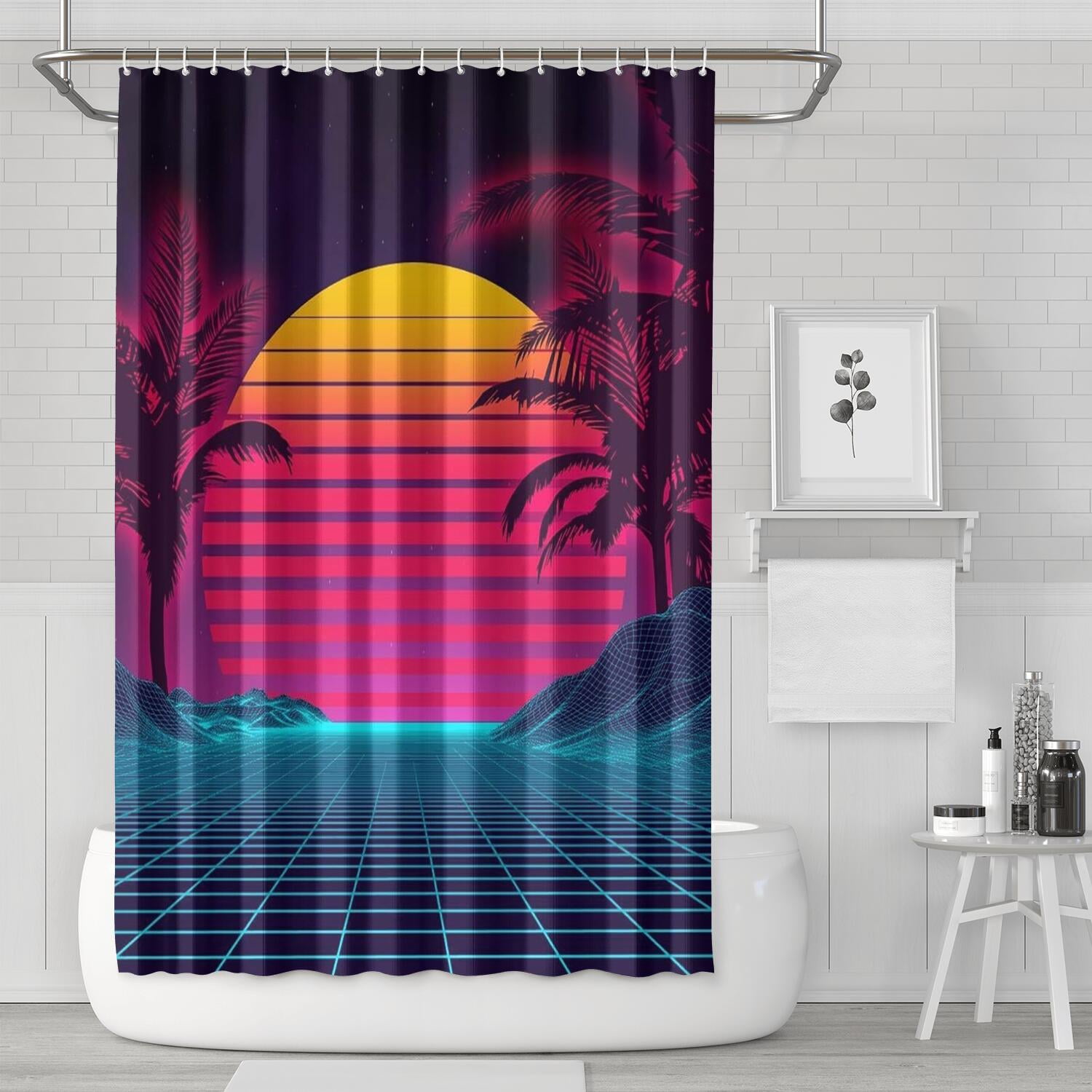 Vibrant Tropical Paradise Shower Curtain 72x72 Inch Waterproof - Hawaii ...