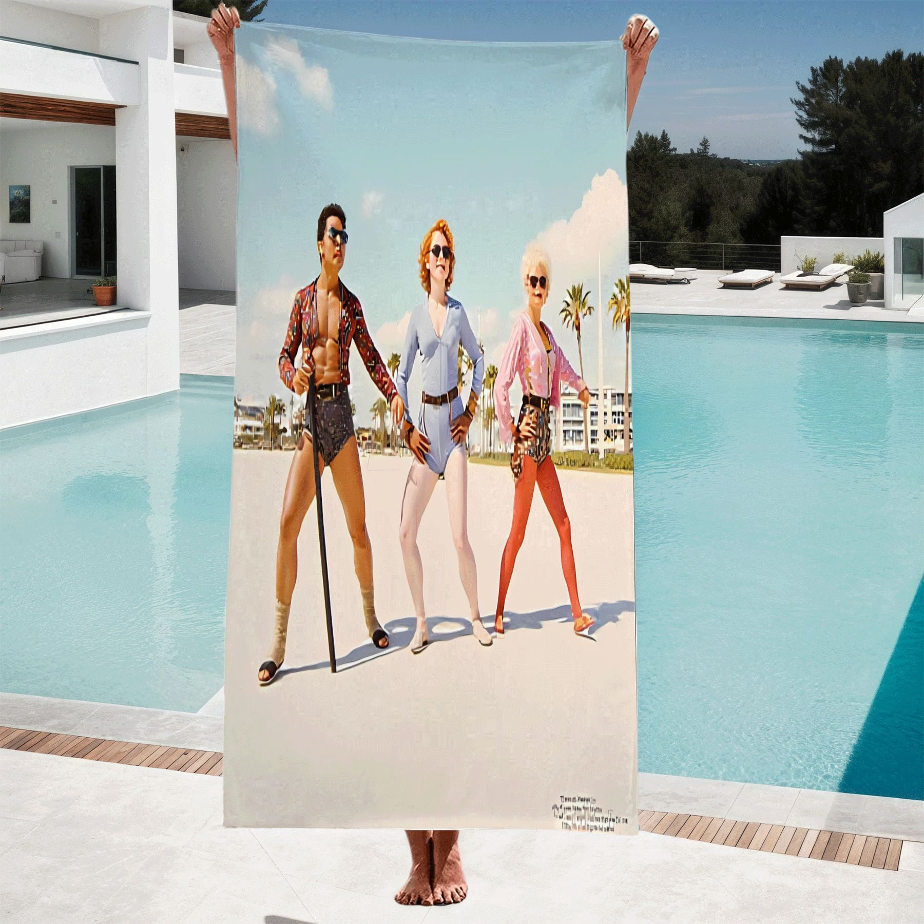 Vibrant Tropical Pattern Beach Towel - Perfect for Pool Travel ...