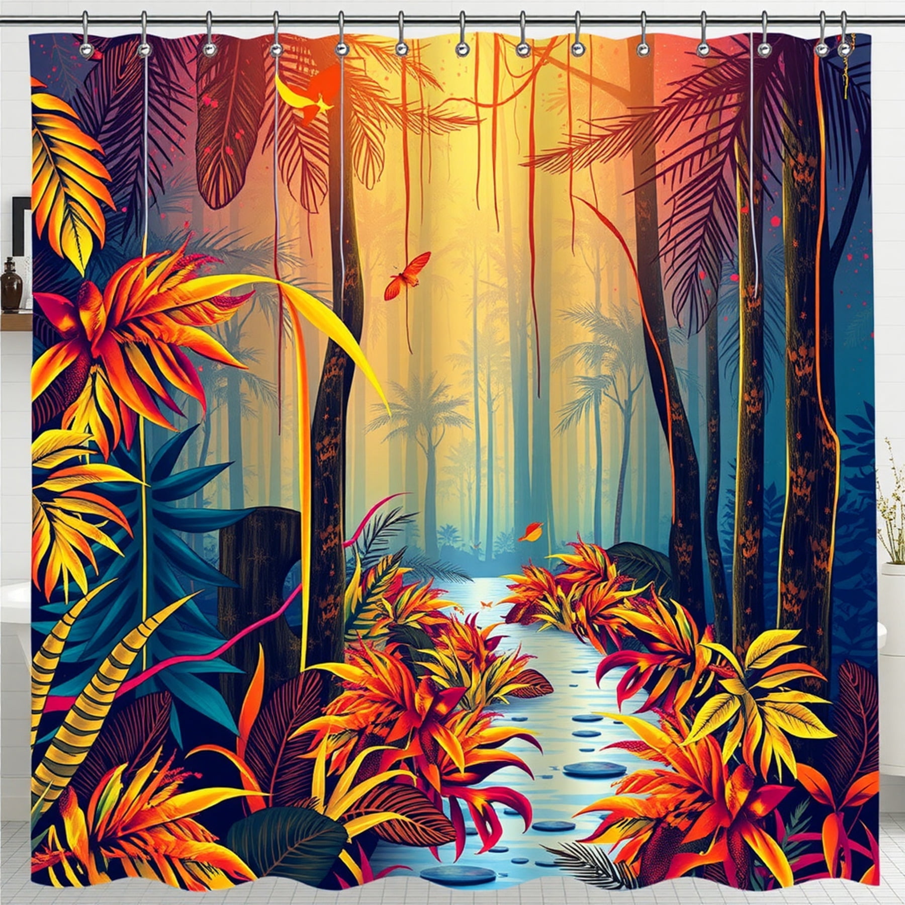Vibrant Tropical Rainforest Shower Curtain - Colors & Serenity ...