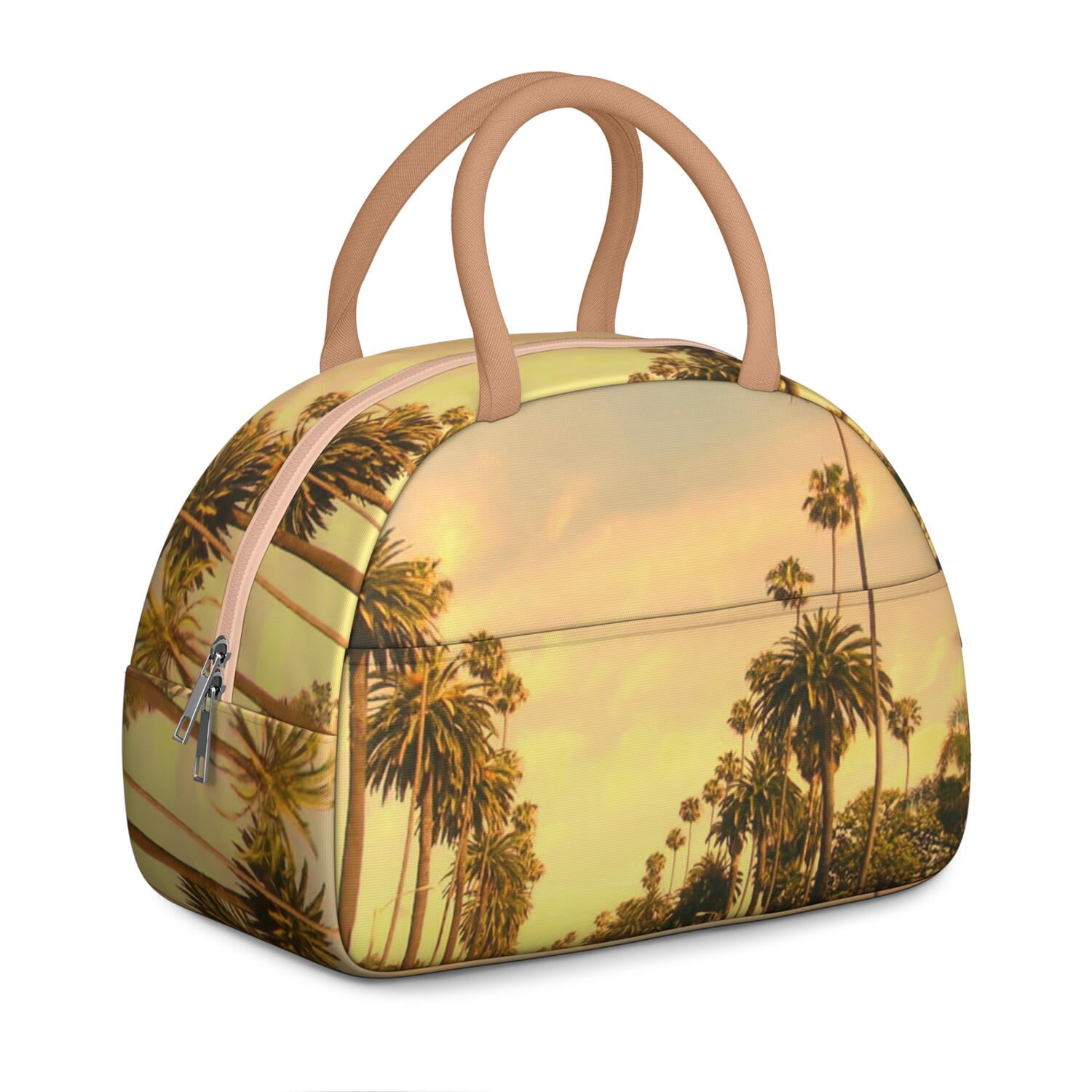 Vibrant Tropical Sunset Lunch Bag – Reusable Hawaii Palm Tree Design ...