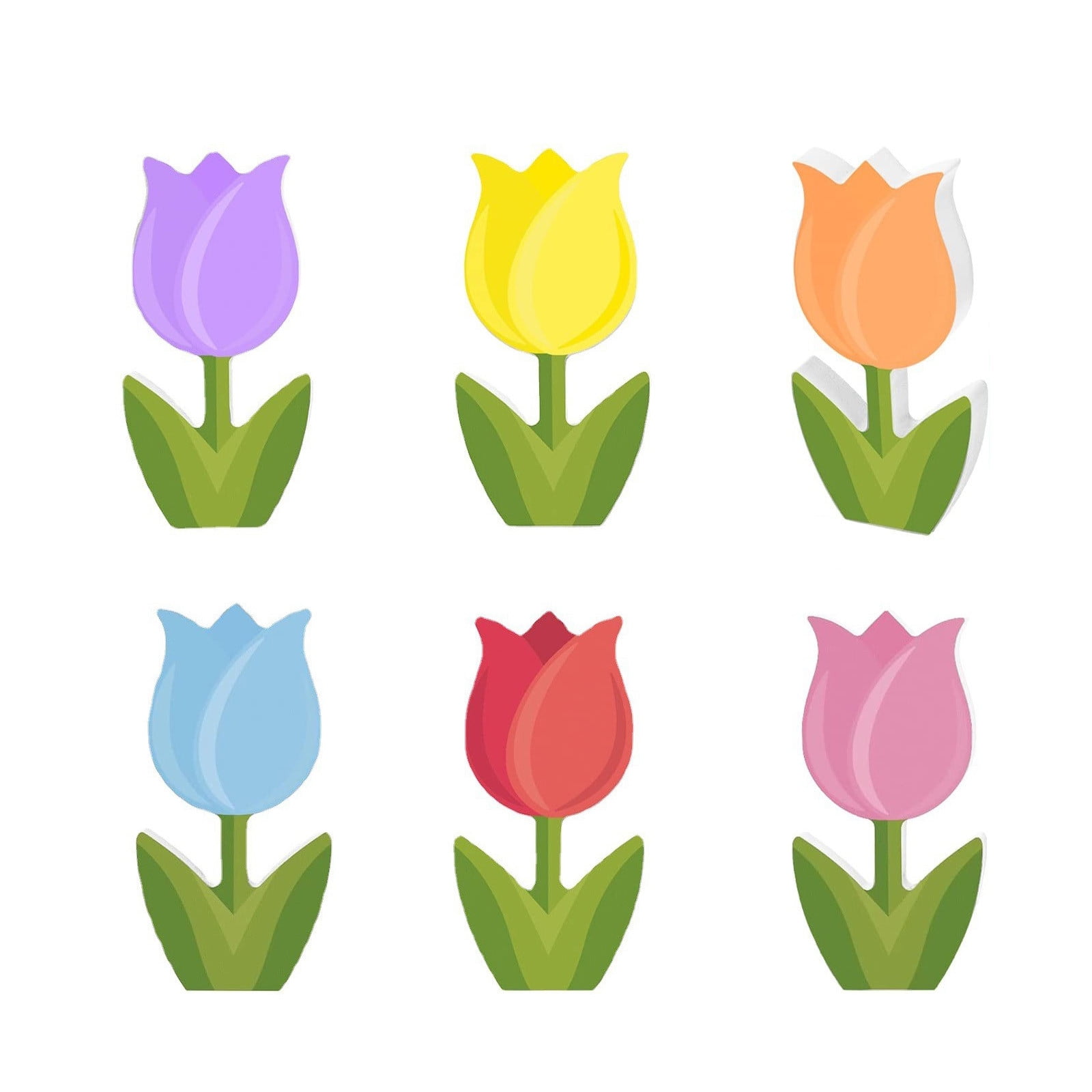 Vibrant Tulip Flower Stickers Set 6 Unique Colorful Designs for ...