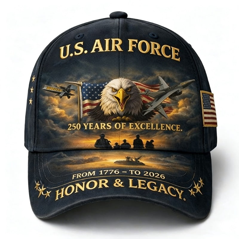Vibrant U.S. Air Force 250 Years of Excellence Cap - A Deeply ...