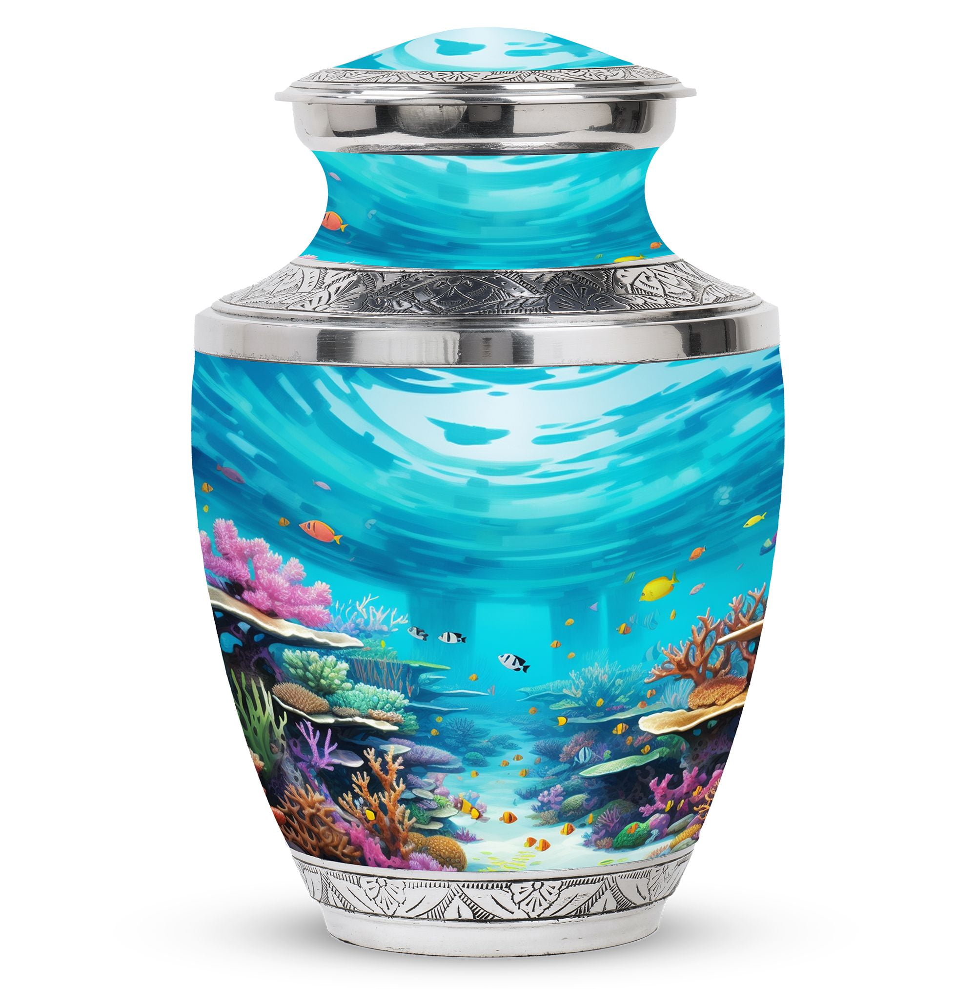 Vibrant Underwater Coral Reef - Urn for Ashes For Men - Decorative Urns ...