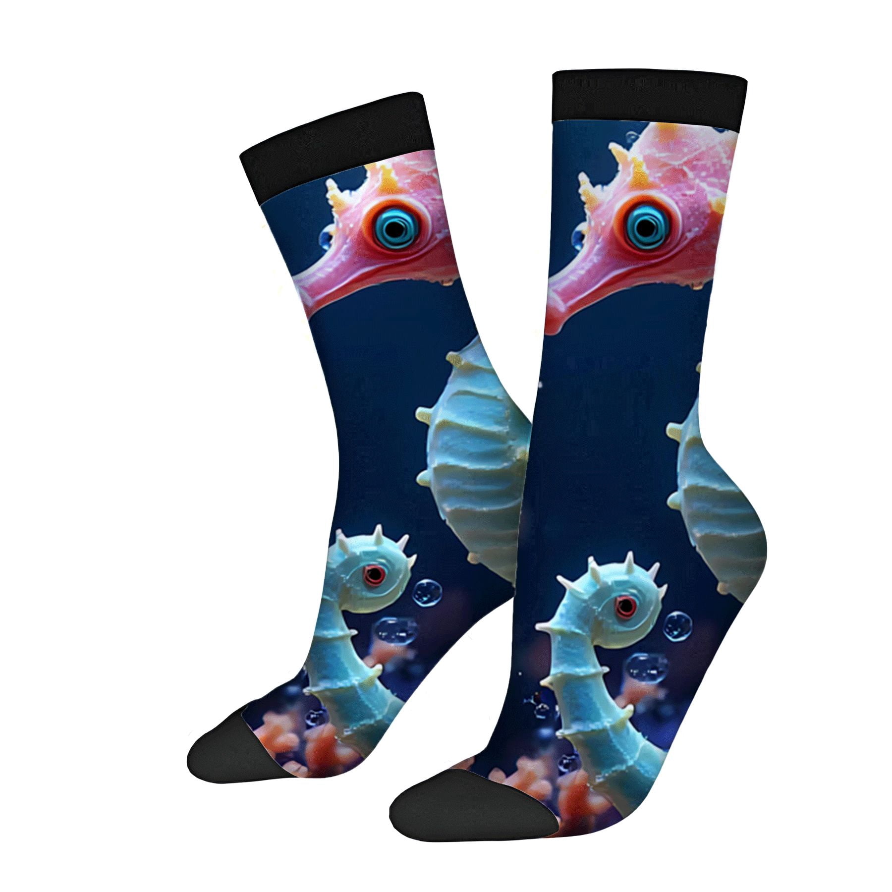Vibrant Underwater Scene Socks - 2 Pairs of Unisex Trendy Socks with ...
