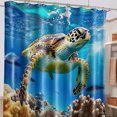 Vibrant Underwater World Turtle Ocean Shower Curtain For A Refreshing