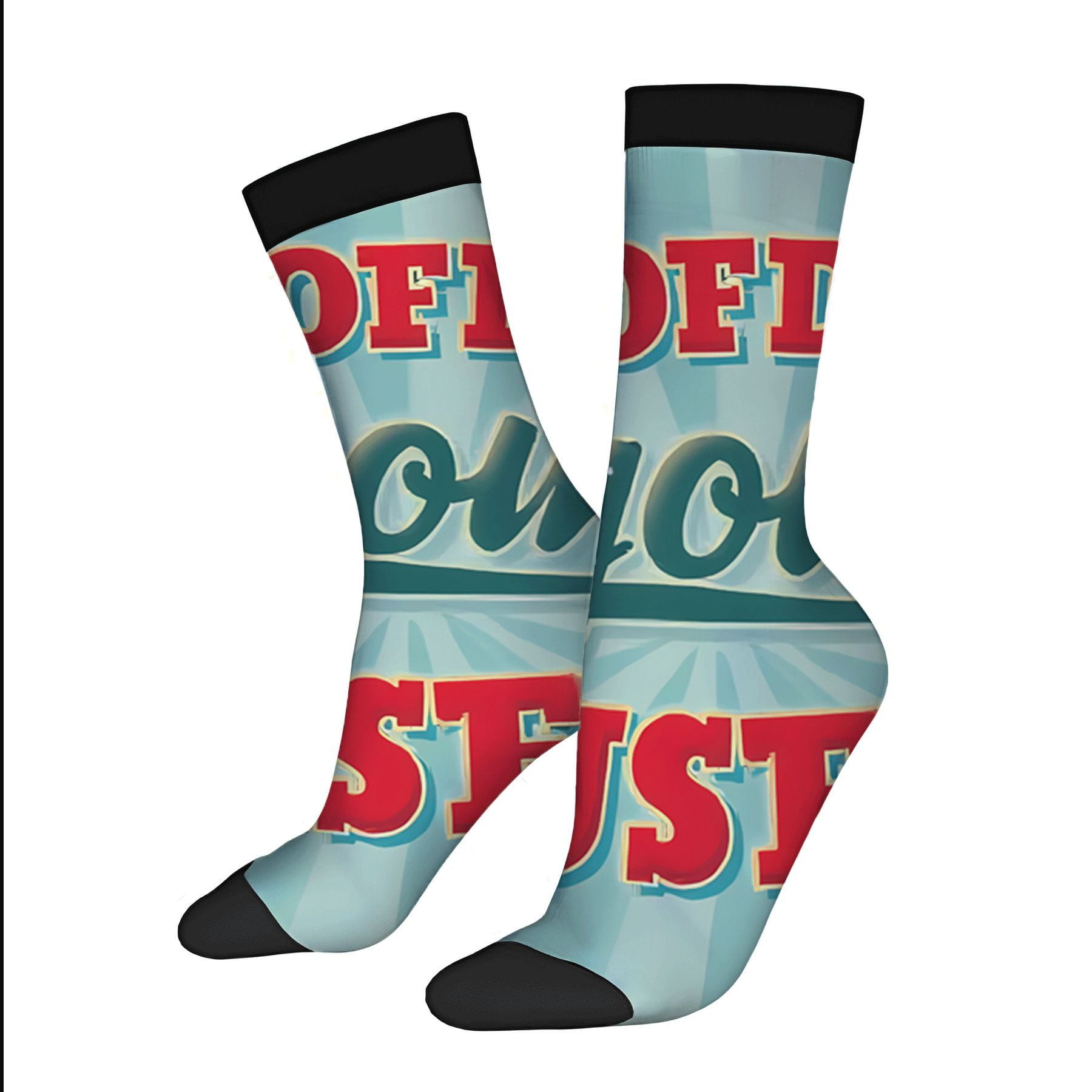 Vibrant Unisex Trendy Socks 2 Pairs with Bold ' OFF ' & ' JUST ' Text ...