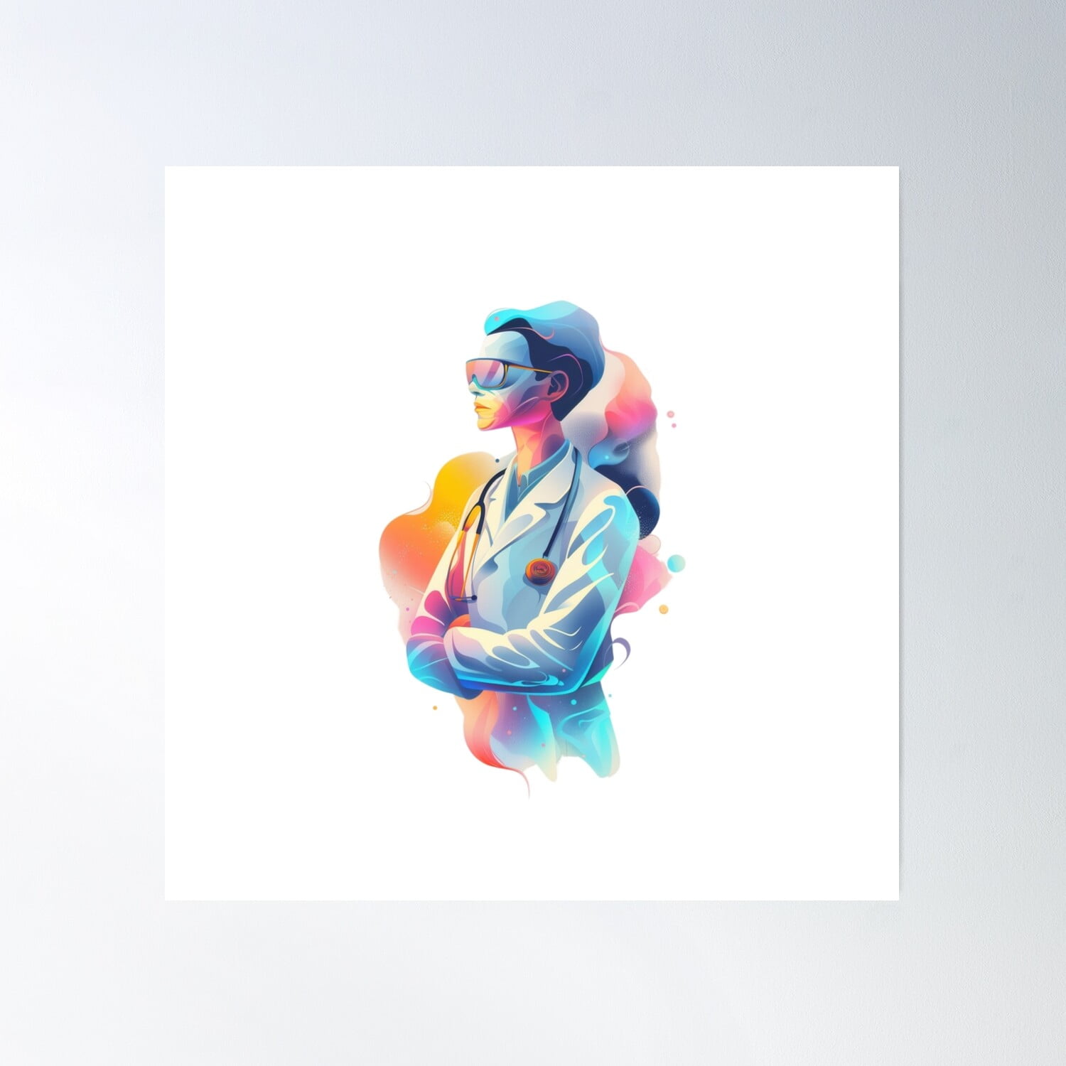 Vibrant Visionary Doctor Poster Wall Art, Modern Wall Decor, 24x24 ...