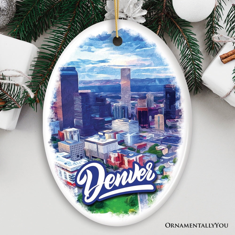 Vibrant Watercolor Art Denver Ornament, Colorado Souvenir - Walmart.com