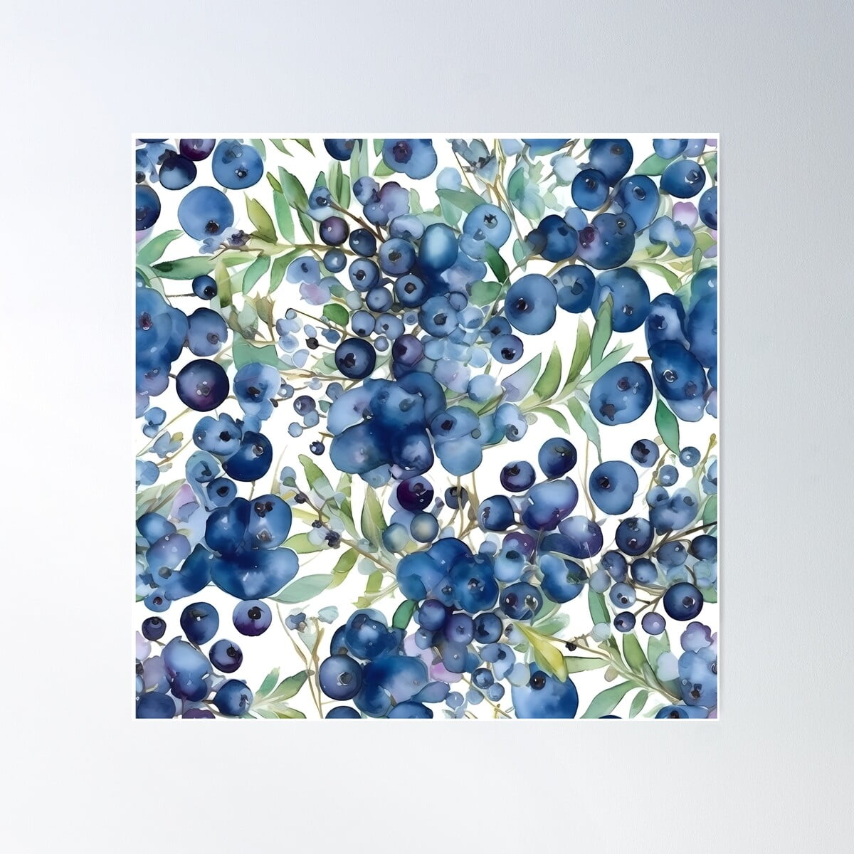 Vibrant Watercolor Blueberry Design Blueberry Inspired Graphic Design ...