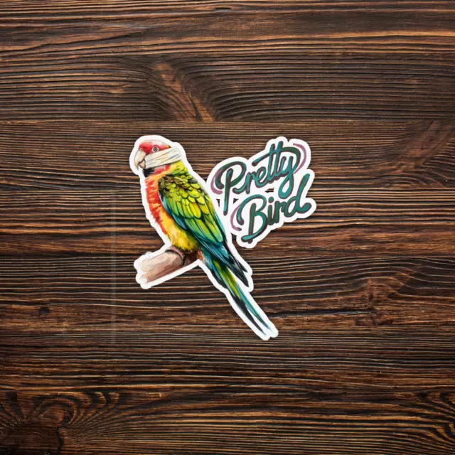 Vibrant Watercolor Pretty Bird Parrot Sticker - Colorful Exotic Animal ...