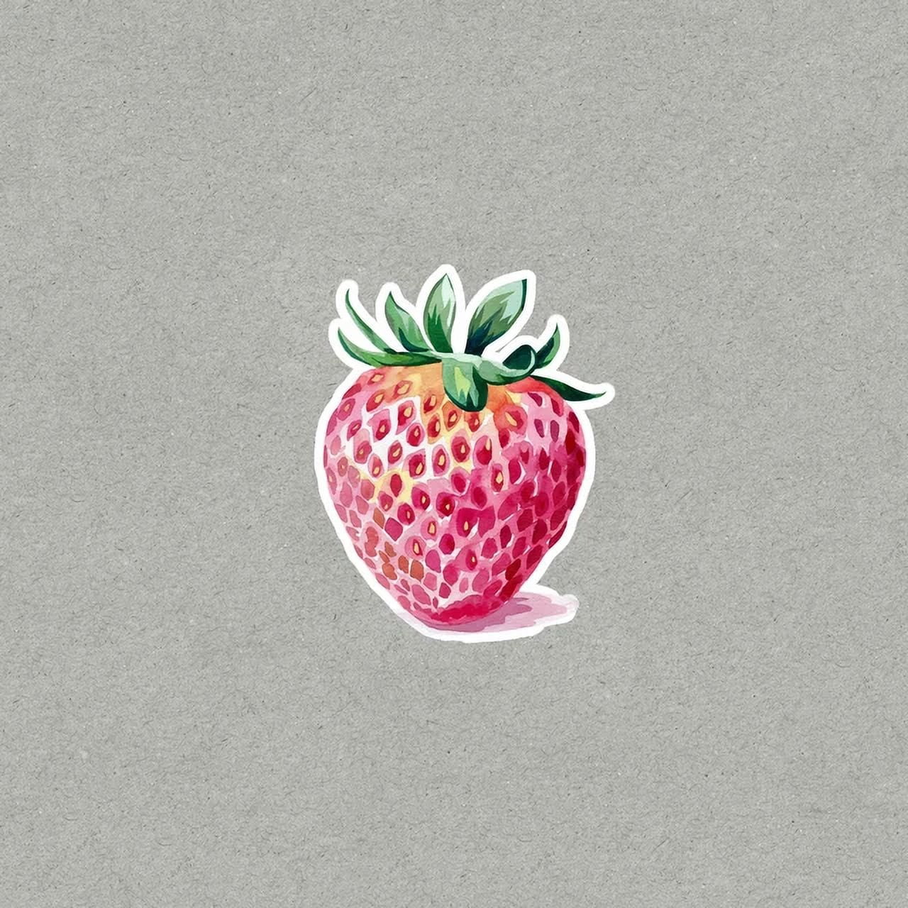 Vibrant Watercolor Strawberry Sticker, Colorful Fruit Art Decalphone ...
