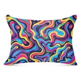 Vibrant Wavy Lines Plush Pillow Cases Standard Size Ultra Soft Warm ...