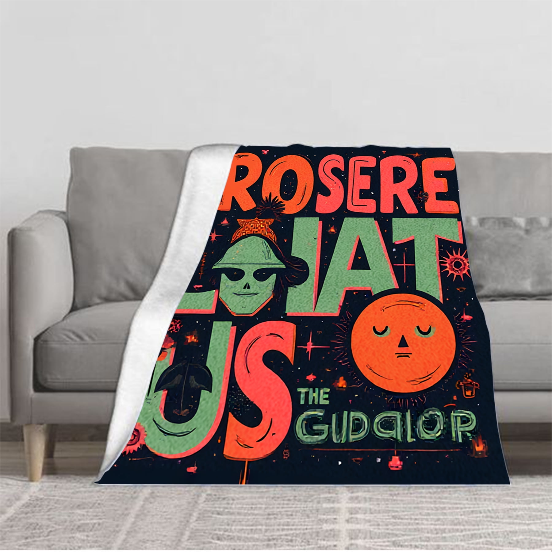 Vibrant Whimsical Flannel Blanket - Soft Cozy Design for Sofa Travel ...