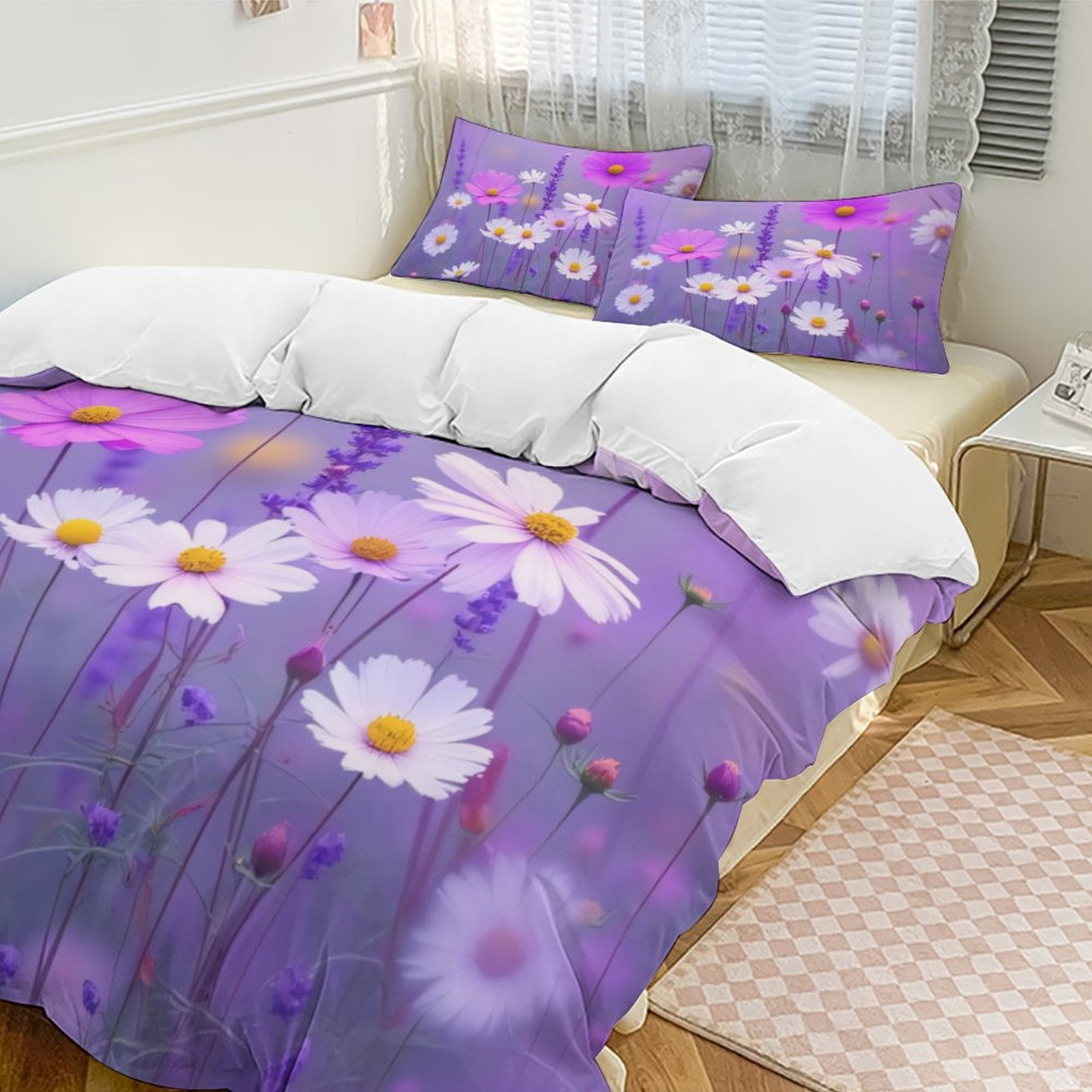 Vibrant Wildflowers in Soft Focus 3D Duvet Cover Set Quilt Cover Theme ...