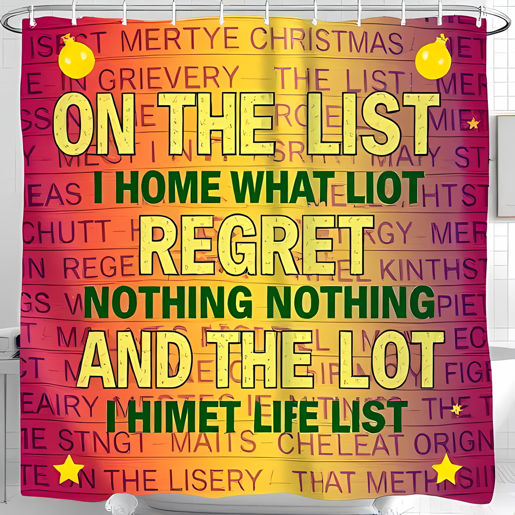 Vibrant Word Search Shower Curtain - Bold Design with Playful Phrases ...