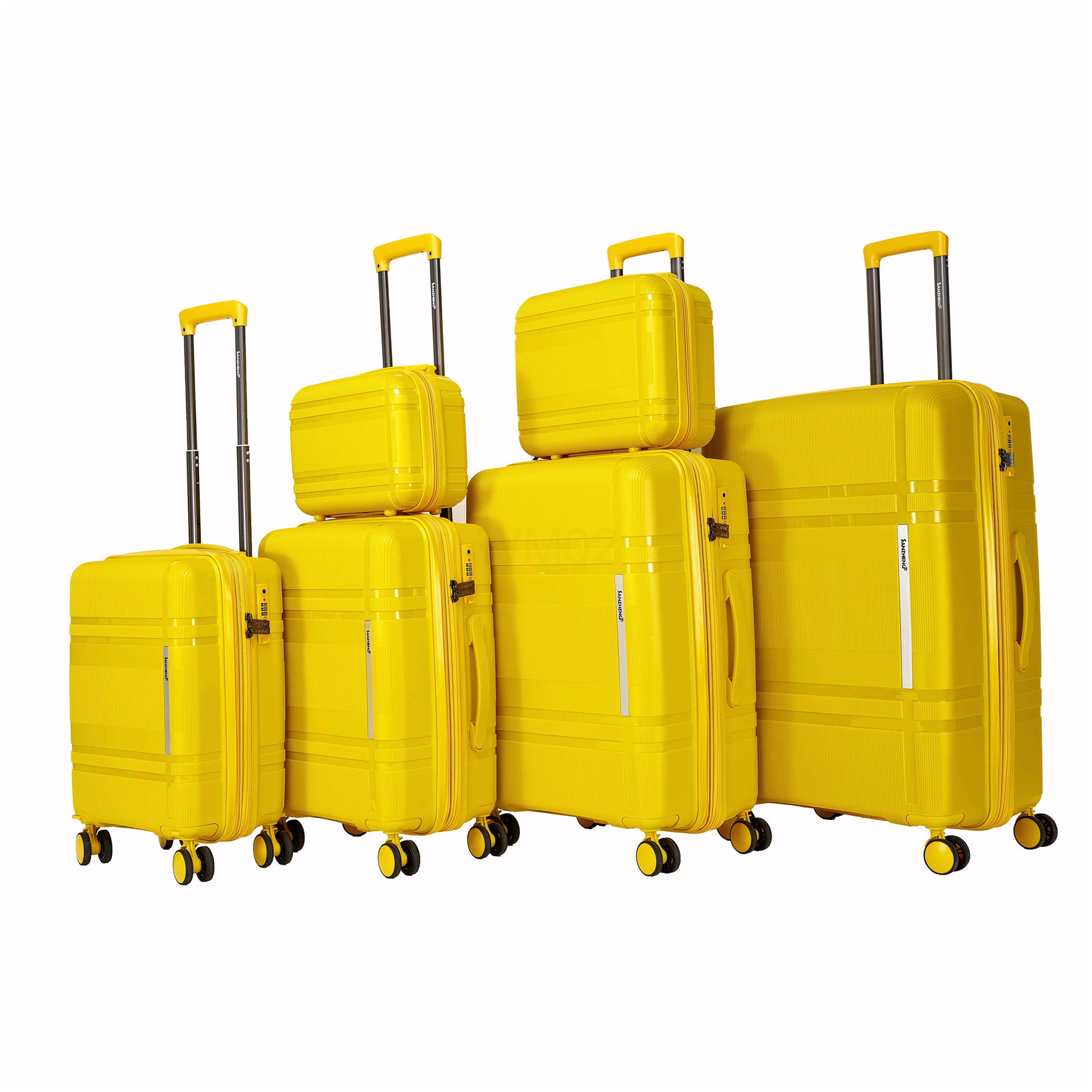 Vibrant Yellow 6-Piece Expandable Hard Shell Luggage Set with 360 ...
