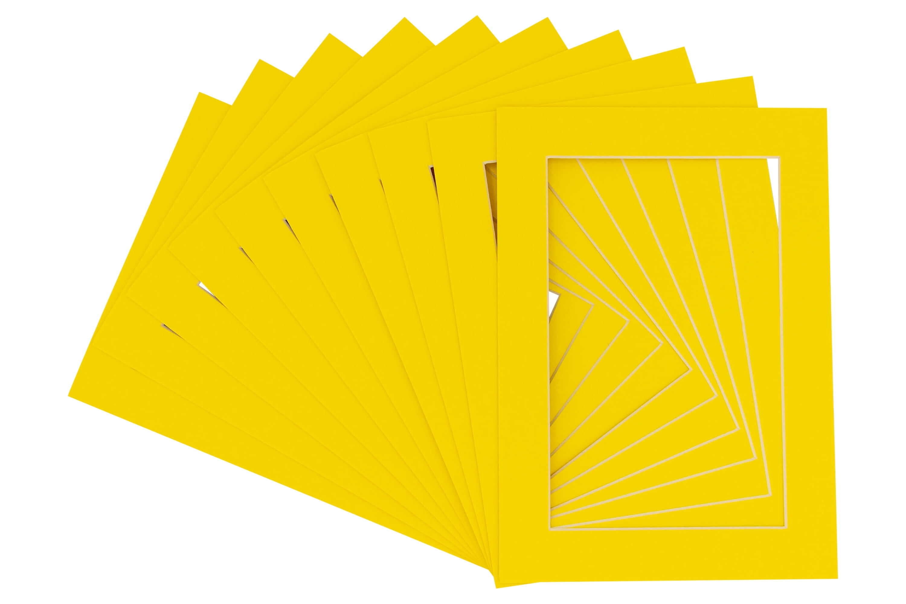 Vibrant Yellow Acid Free 12x16 Picture Frame Mats with White Core Bevel ...