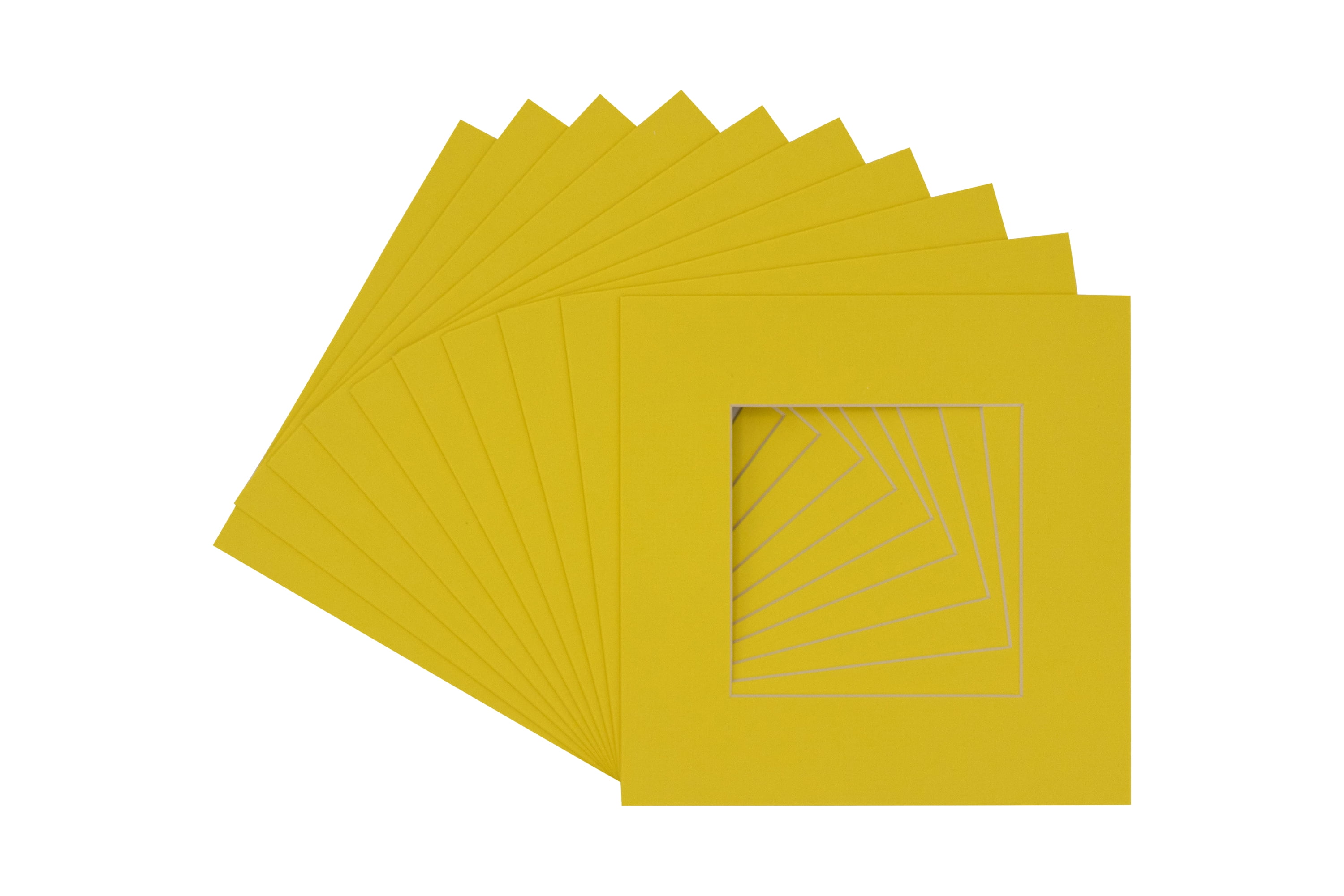 Vibrant Yellow Acid Free 20x20 Picture Frame Mats with White Core Bevel ...