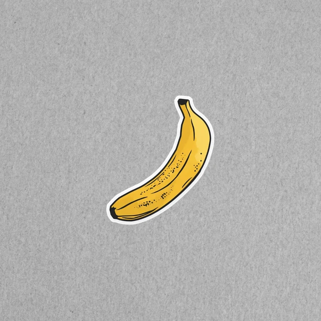 Vibrant Yellow Banana Sticker - Fun Fruit Decal For Laptops, Journals ...