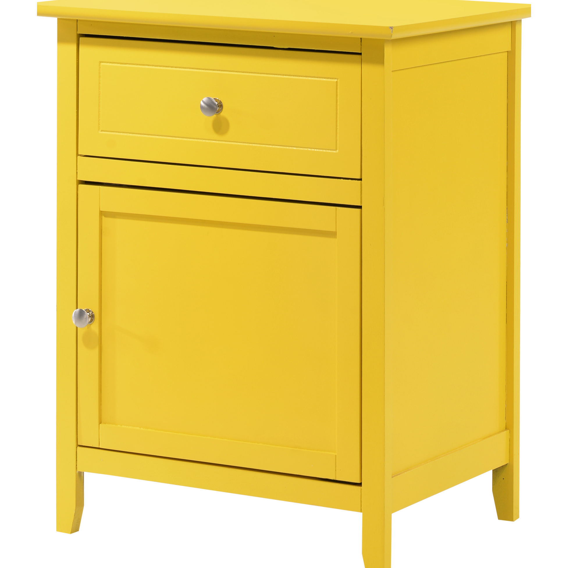 Vibrant Yellow Simple Nightstand With Drawer And Space - 25"h X 19"w 15 ...