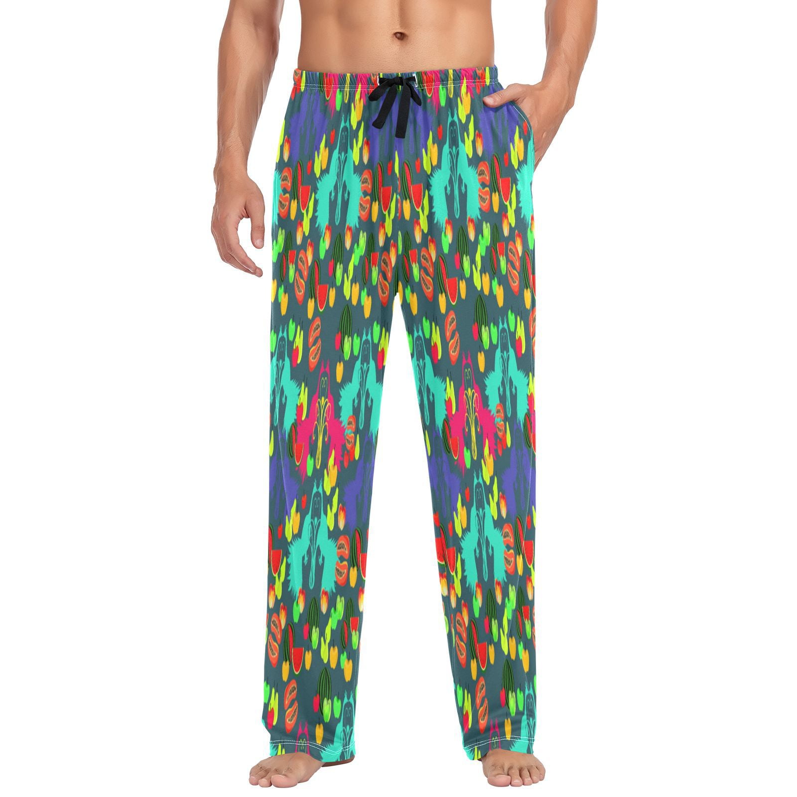 Vibrant fruit bird pattern design Men's Pajama Pants Ultra Bottoms ...