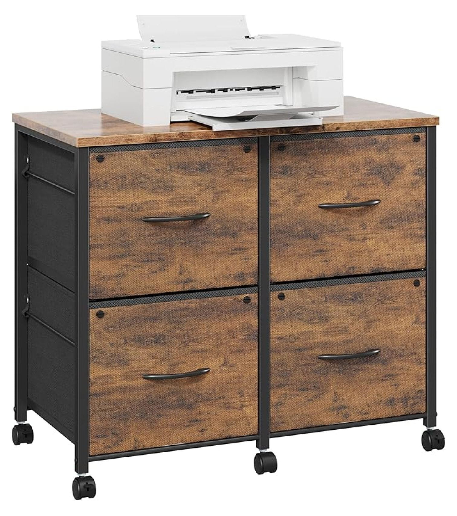 VibrantEcho 4 Drawer Lateral File Cabinet, Mobile Filing Cabinet for ...