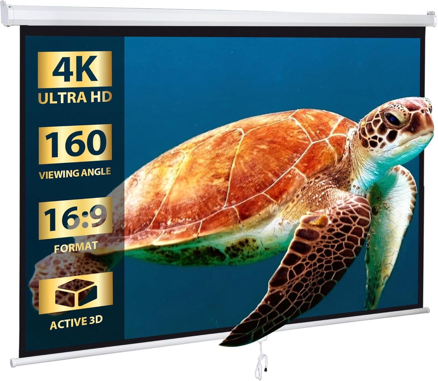 VibrantEcho 80'' 16:9 HD Projection Screen Foldable Anti-Crease ...