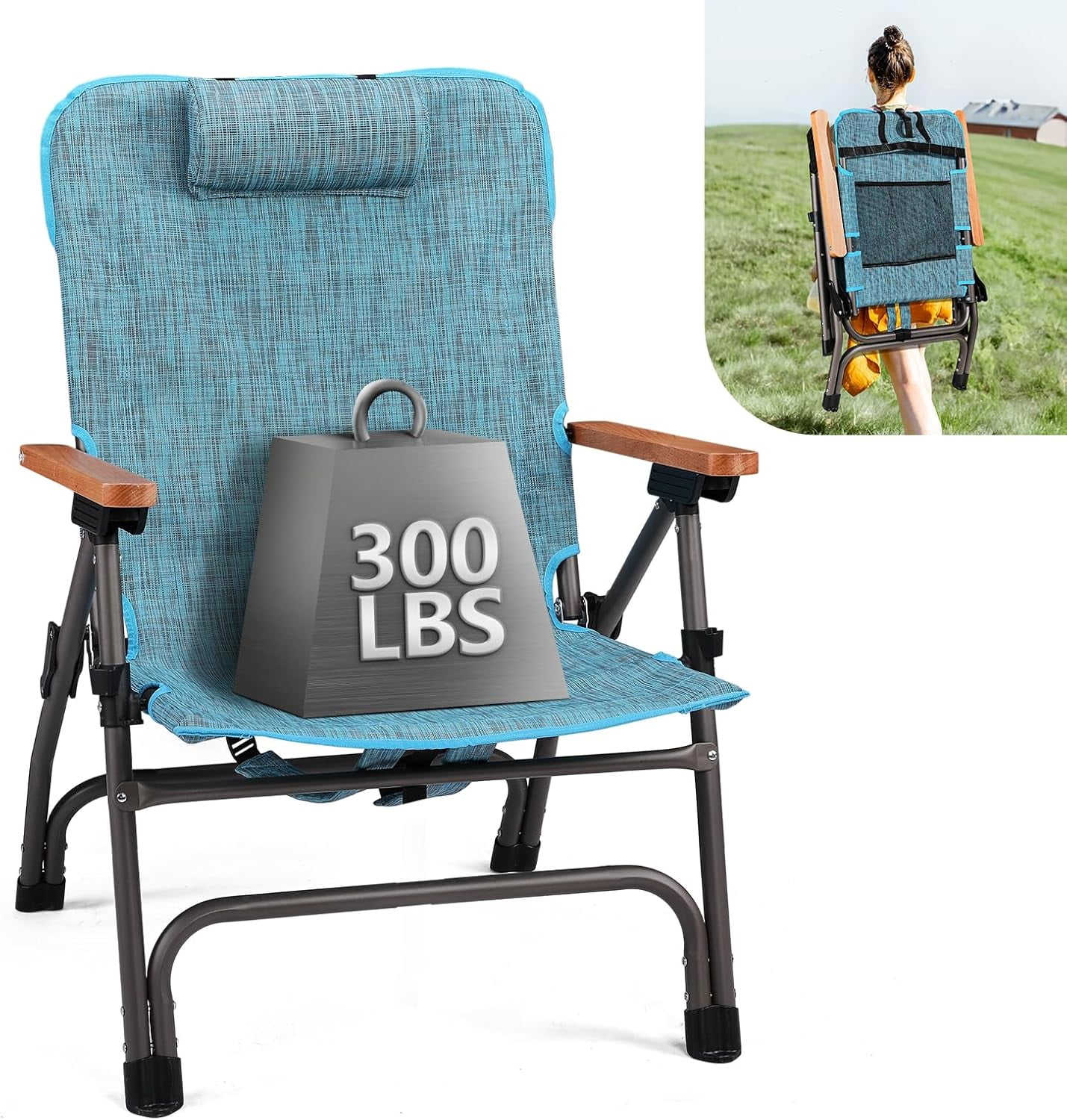 VibrantEcho Aluminum Folding Camping Chair,Backpack Camping Chair for ...