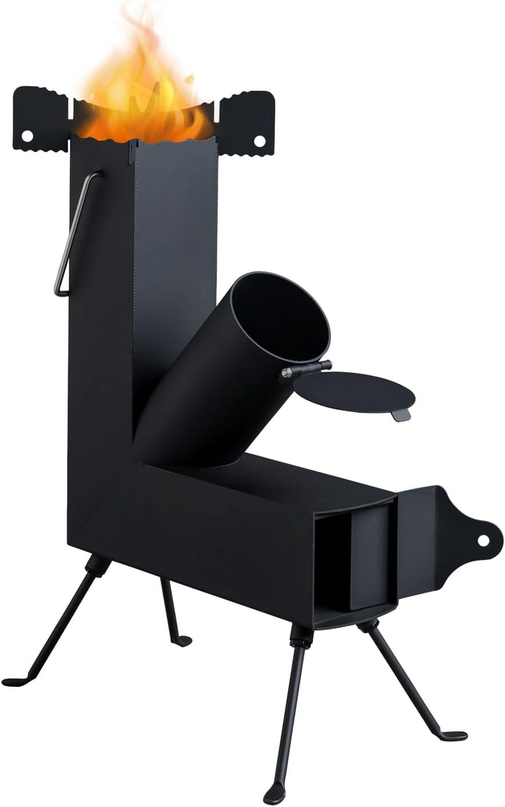 VibrantEcho Camping Rocket Stove for Outdoor Cooking, Portable Wood ...