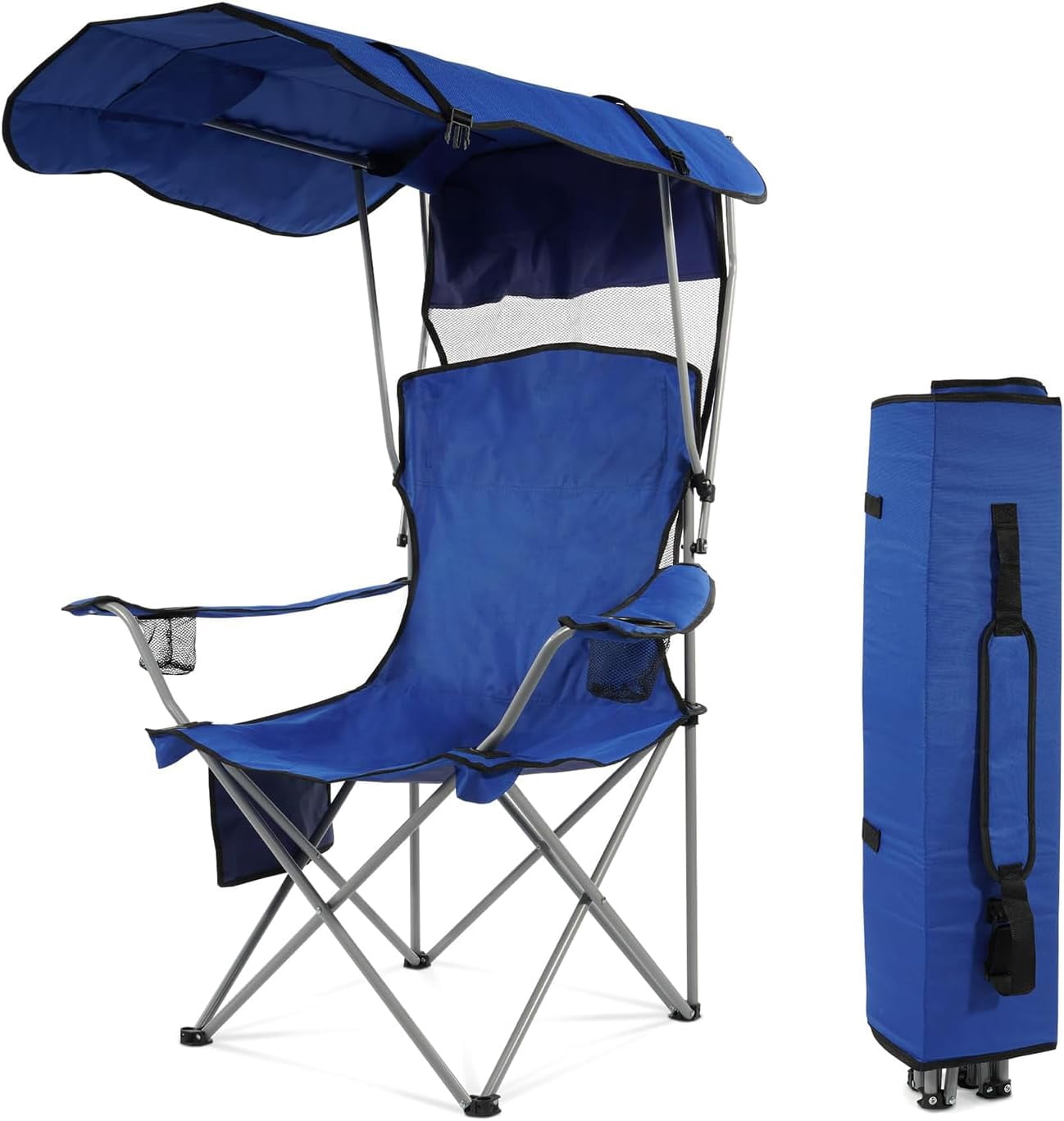 VibrantEcho Canopy Camping Chair for Adults, Lightweight Portable ...