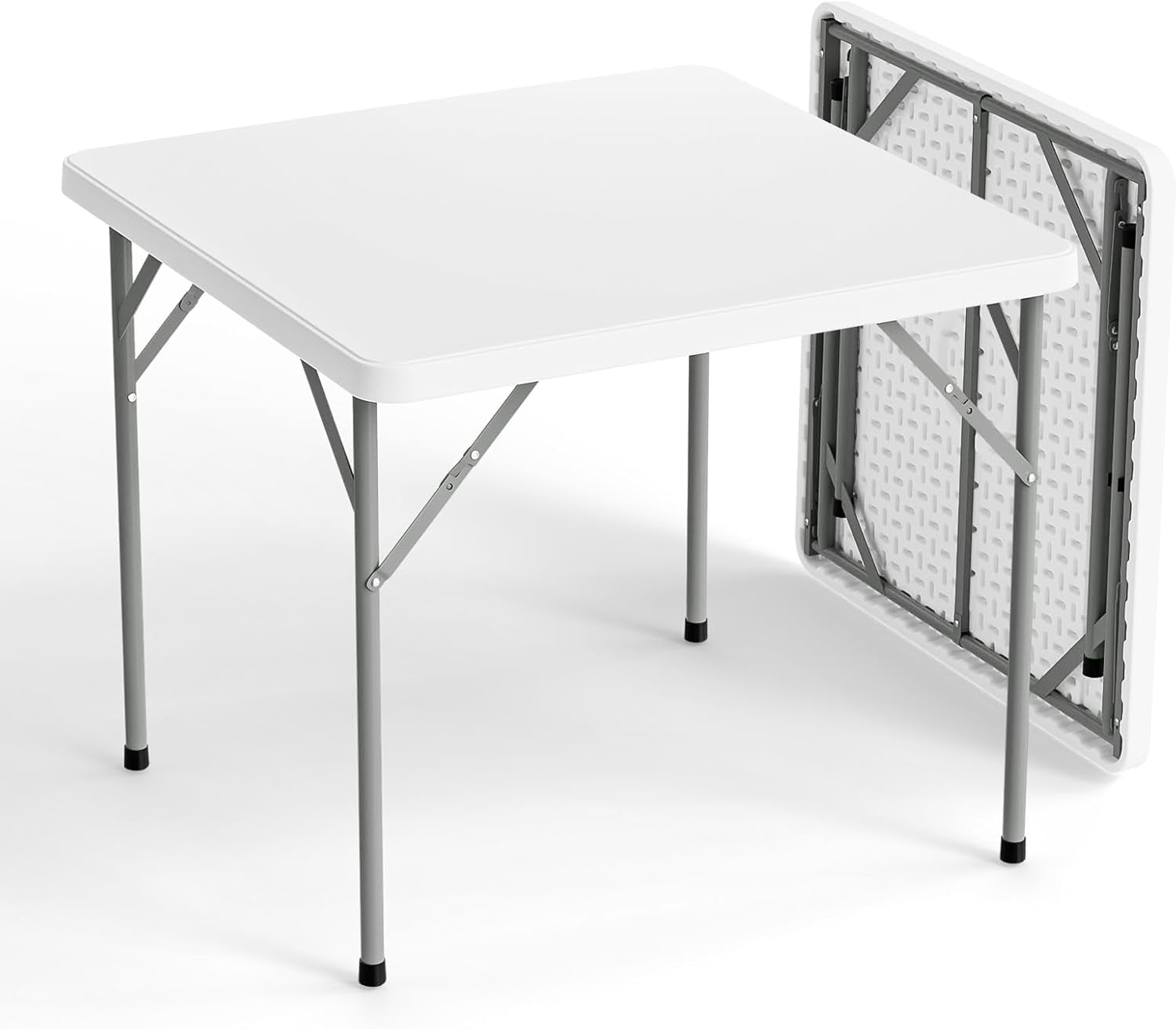VibrantEcho Card Square Table, 34 inch Foldable Legs Full Table Top ...