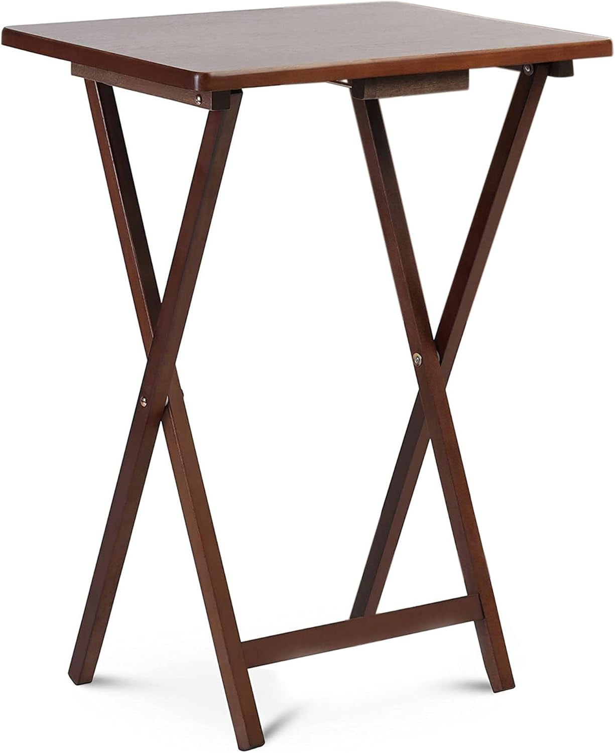 VibrantEcho Conventional Solid and Sturdy Wood Construction Portable Folding TV Snack Tray Table ...