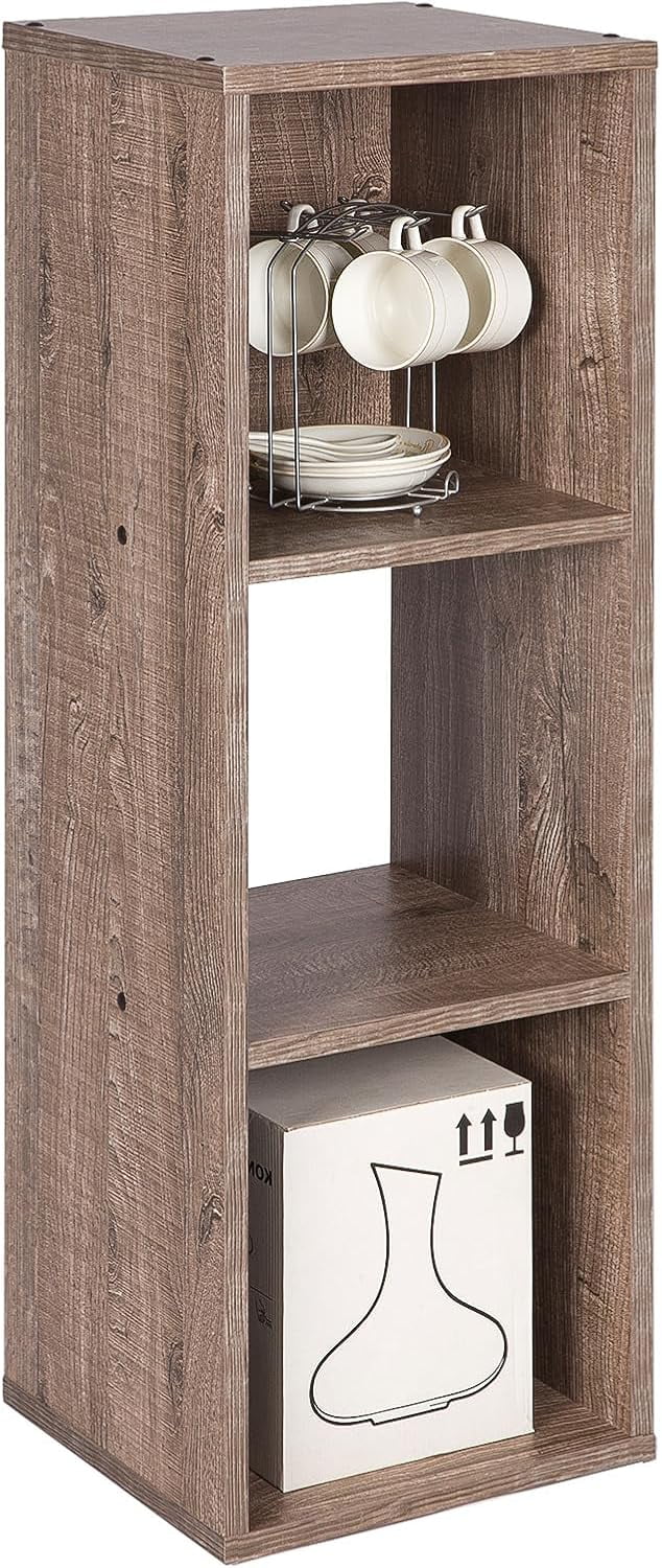 VibrantEcho E-Commerce US 3-Tier Open Storage Shelf, Espresso Modern ...