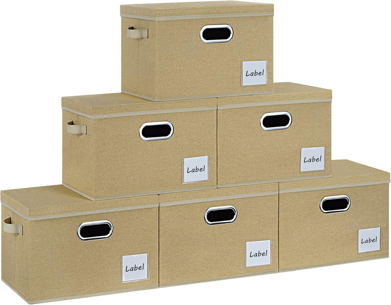 VibrantEcho Extra Large Storage Bins with Lids 6 Pack, Sturdy Fabric ...