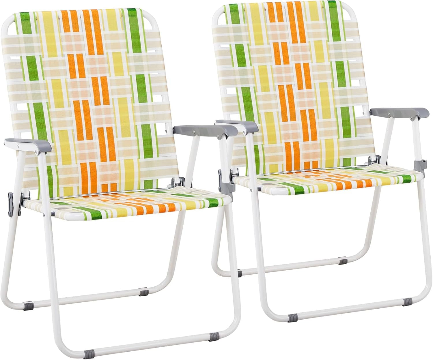 VibrantEcho Extra Wide Foldable Beach Chair Set of 2, Modern Minimalist ...