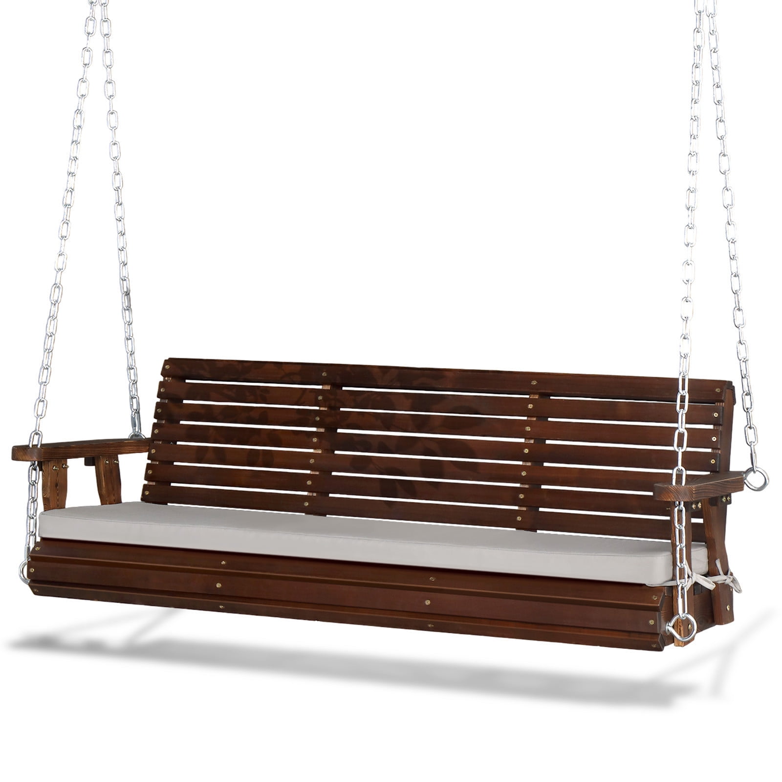 VibrantEcho Heavy Duty 880 LBS Patio Wooden Porch Swing Outdoor with ...