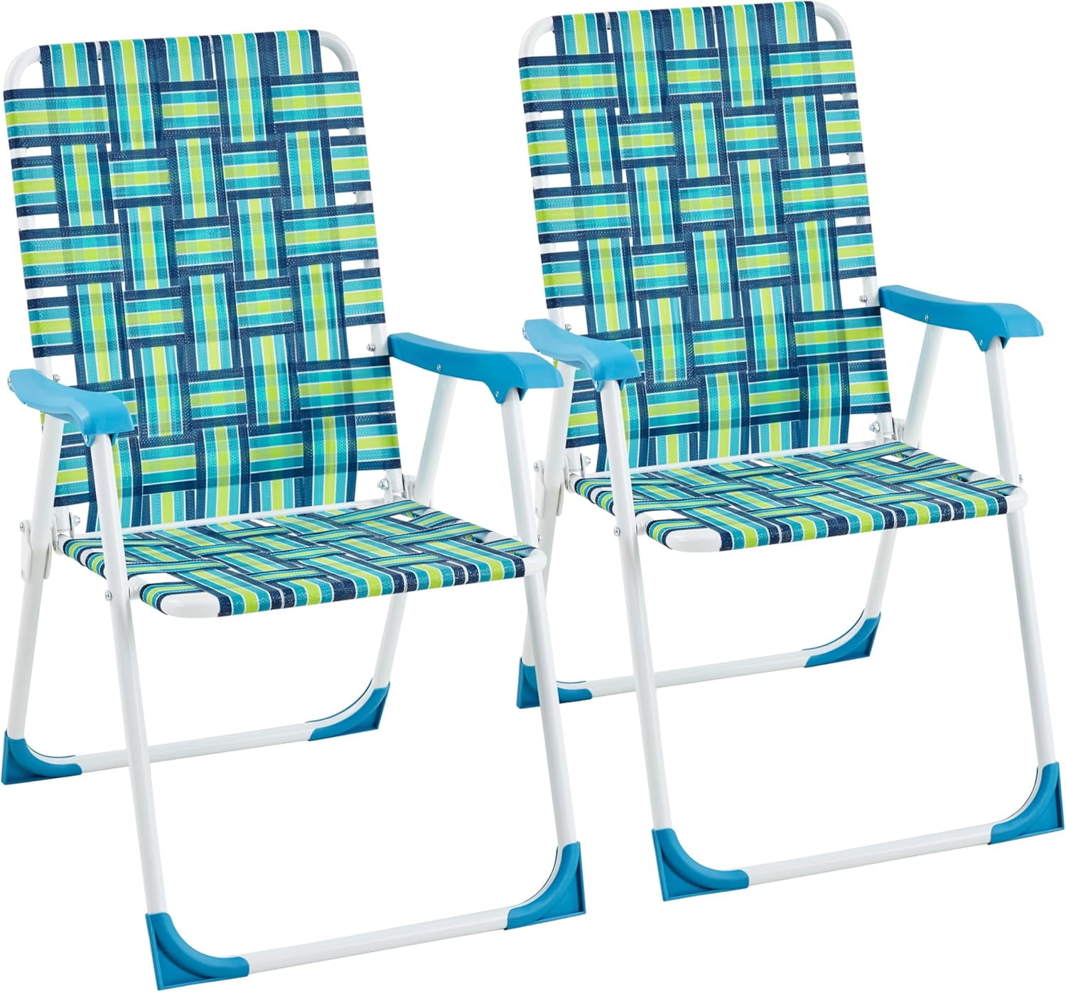 VibrantEcho Patio Webbed Lawn Chairs, Outdoor Nylon Fabric Portable ...