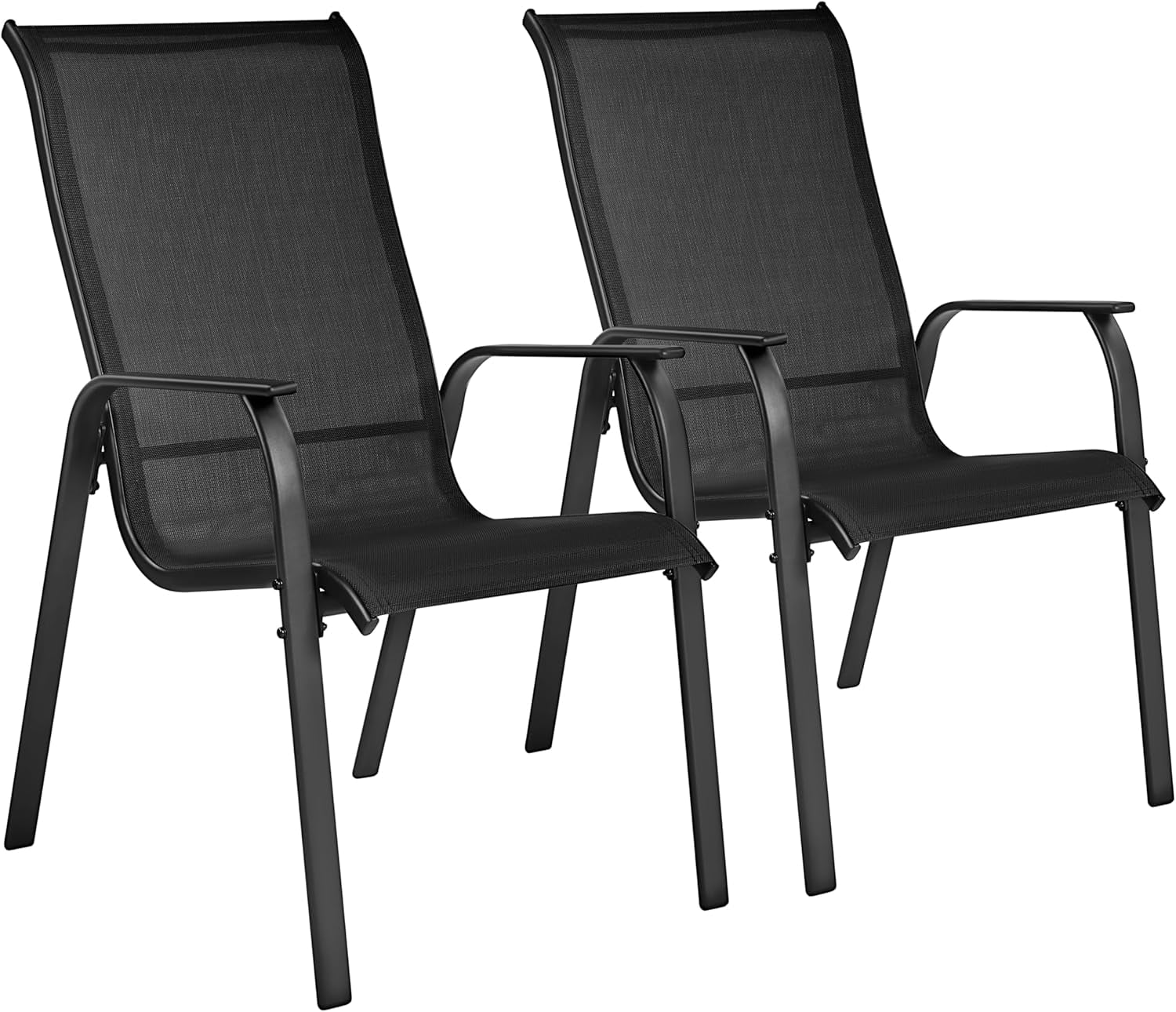 VibrantEcho Set of 2 Patio Dining Chairs, Outdoor Stackable Patio ...