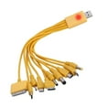 Vibranted Yellow USB Cable Featuring LED Light 10 in 1 for Fast ...