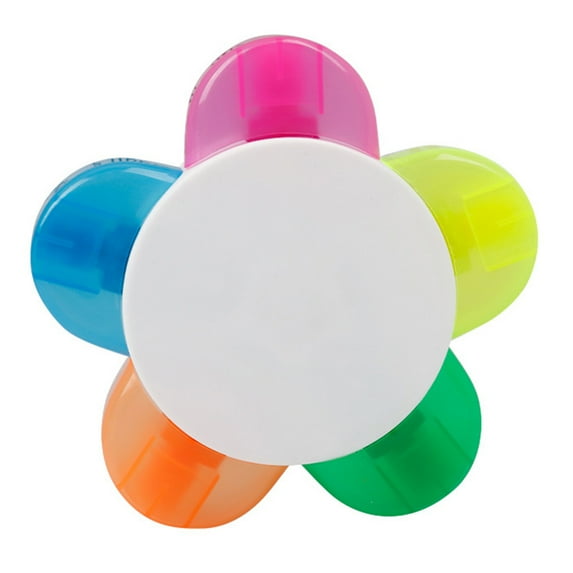 Vibrantly Highlighter Pen Ergonomic Grip Markers Flower Shape Smooth ...