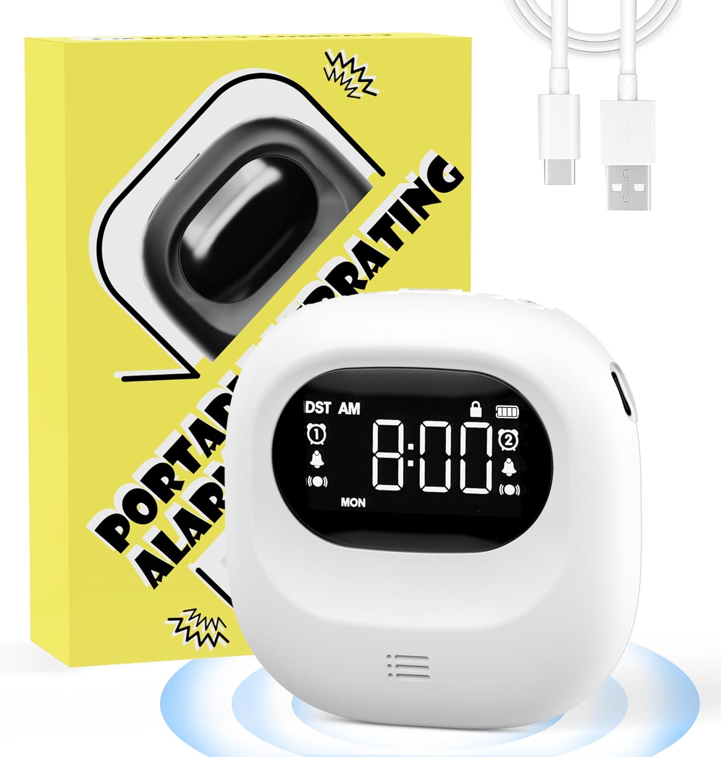 Vibrating Alarm Clock for Heavy Sleepers, Battery Operated Bed Shaker ...
