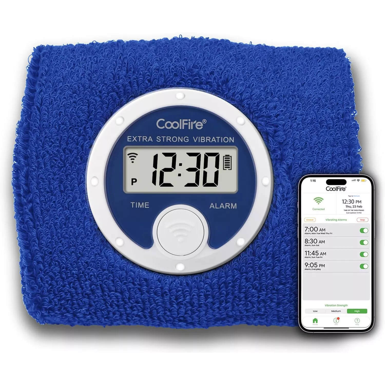 Vibrating Alarm Sweatband, Silent Wake Yourself Up Wristband Vibrating ...