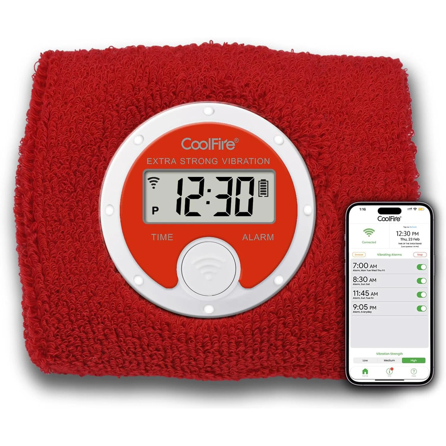 Vibrating Alarm Sweatband, Silent Wake Yourself Up Wristband Vibrating ...