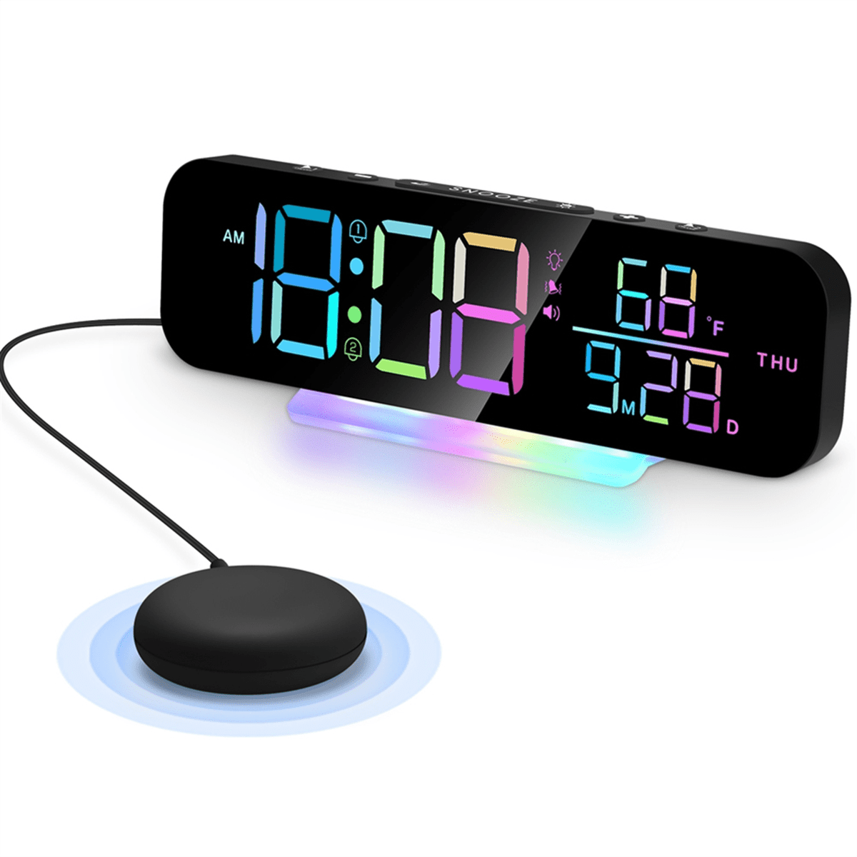 Vibrating Clock with Super Loud Alarm and Bed Shaking Vibrator. Various ...