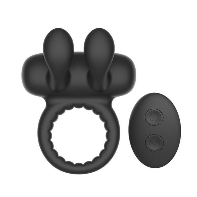Vibrating Cock Ring With Bunny Ears Silicone Penis Ring Couple Vibrator
