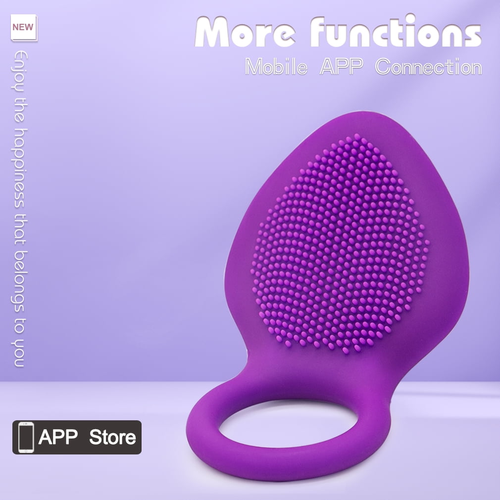 Vibrating Cock Ring With Peach Design Rechargeable Penis Ring Vibrator With 10 Vibration Modes