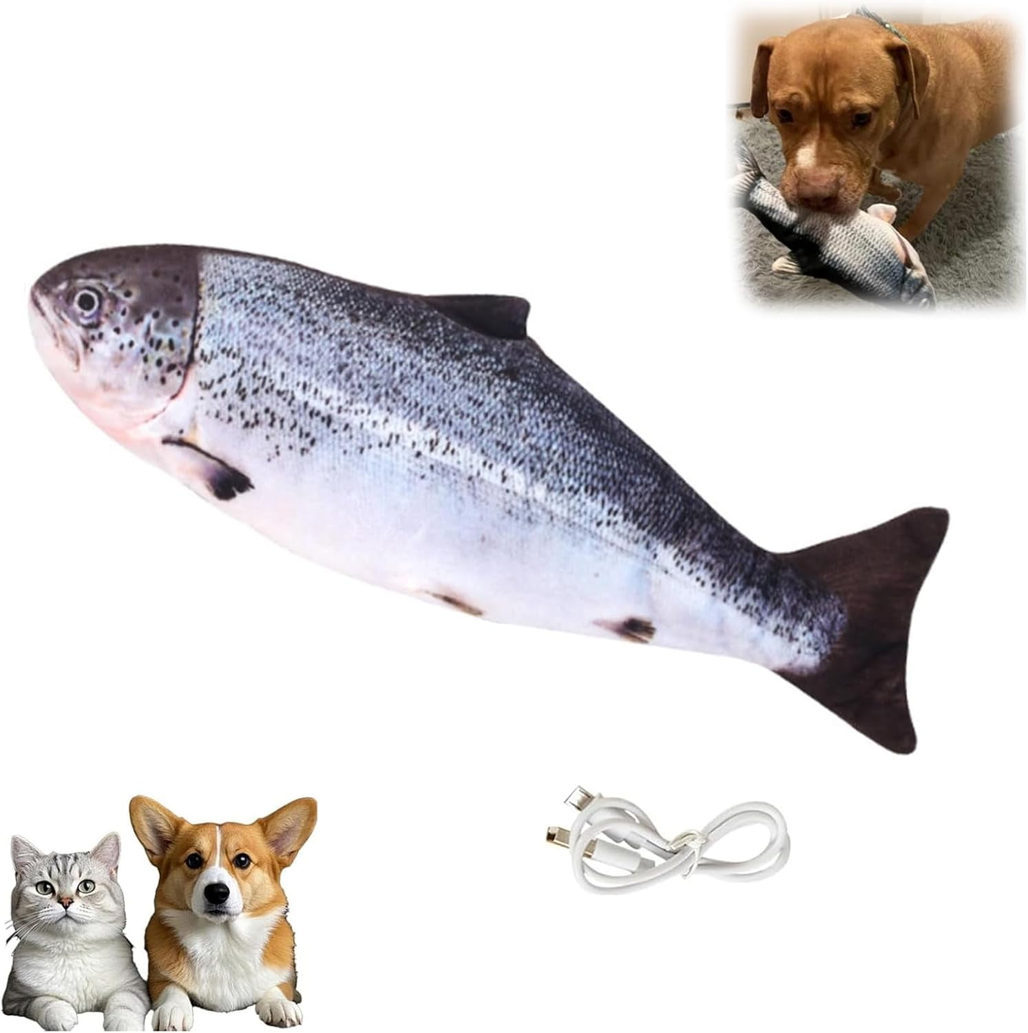 Vibrating Fish for Dog, Vibrating Fish Dog Toy, Dancing Fishs for Dogs ...
