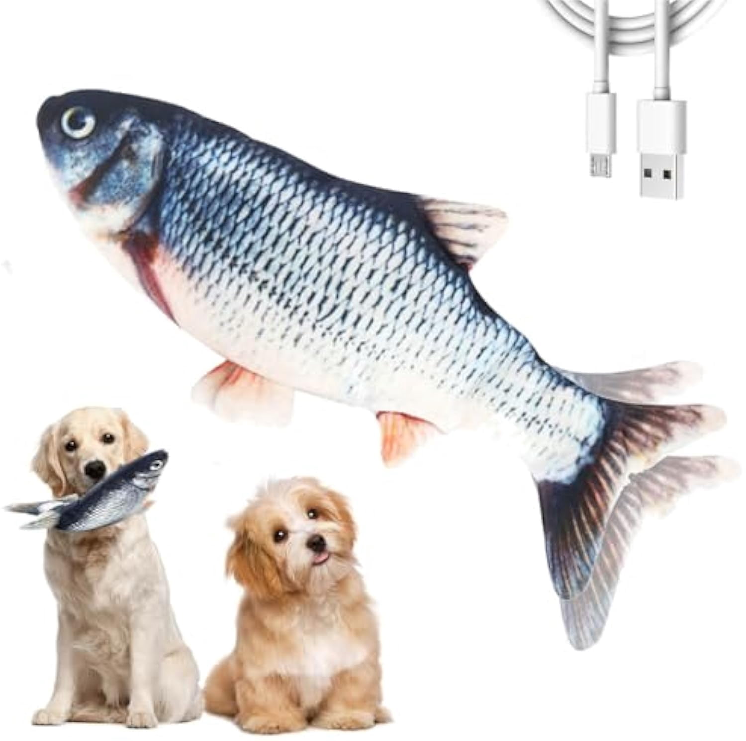 Vibrating Fish for Dogs, 2025 New Vibrating Fish Dog Toy, Floppy Fishes ...