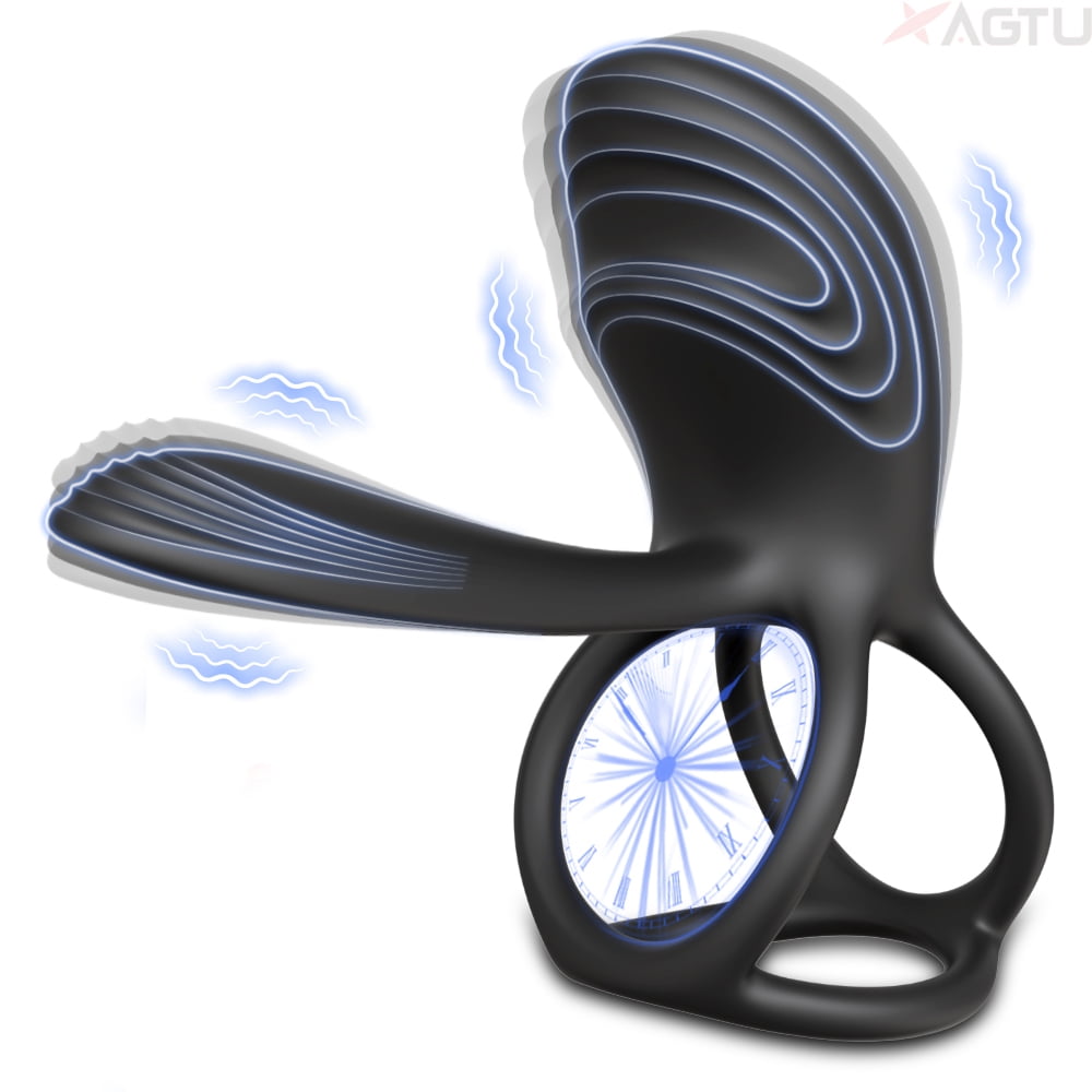 Vibrating Penis Ring 3 in 1 Silicone Male Penis Ring Vibrator with 9 ...